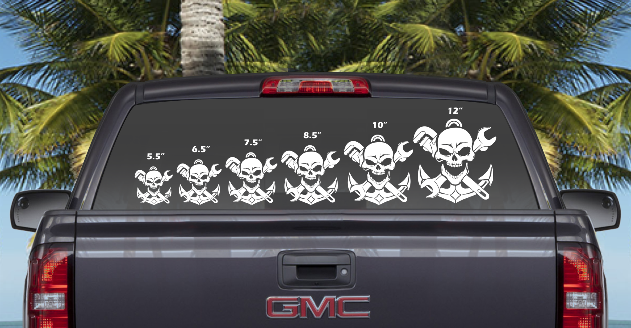 Navy Snipe Skull Emblem Vinyl Window Decal - Tshirt Inked